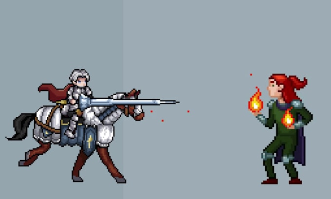 Dibujar arte de juegos retro en pixel, personaje en pixel, animación en ...