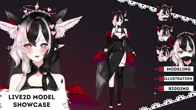 Draw and rig live2d vtuber model, 2d vtuber, vtuber facerig, live2d ...