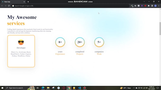 Build a personal portfolio website with react js by Safwanhabib1 | Fiverr