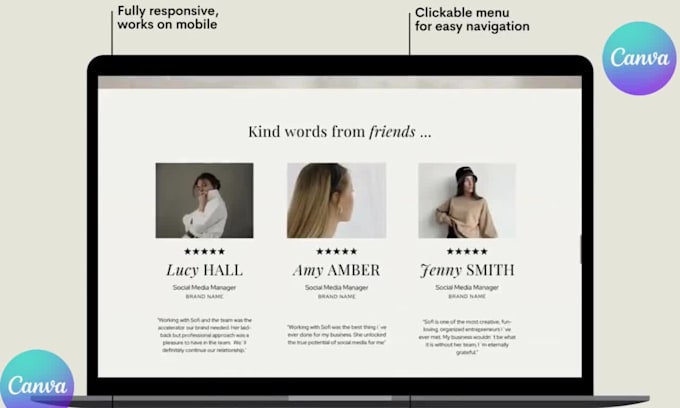 Create responsive canva landing pages canva website design canva ugc ...