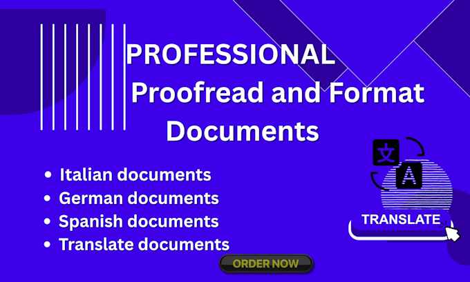 Proofread design format edit spanish german italian text and documents ...