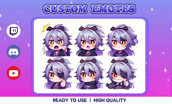 Create custom chibi emotes and badges for twitch or kick by Yasashiku ...