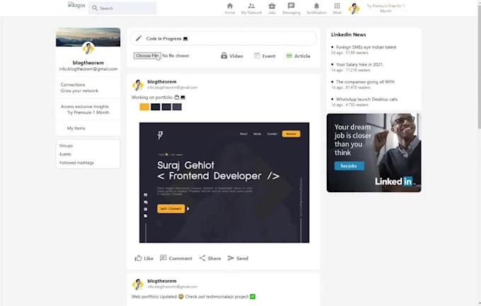 Code complete clone project using react by Blogtheorem | Fiverr