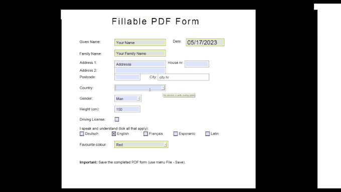 Create a fillable pdf form or covert to a fillable pdf form by ...