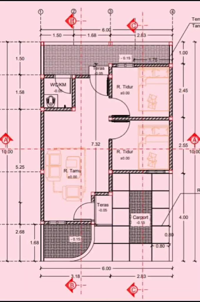 Redraw floor plan in 2d modeling with autocad by Trihkhast | Fiverr
