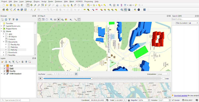 Make 3d animation route map for you using qgis by Abid_mapper | Fiverr