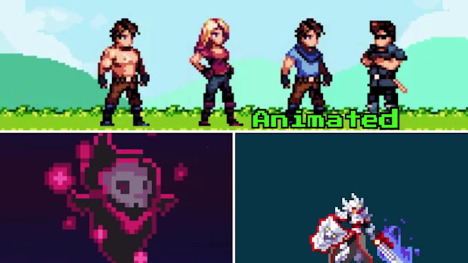 Do retro pixel art game assest sprite sheet rpg animated gif maker 8 ...