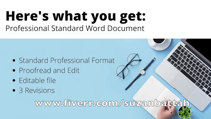Format a 1 page word document to a professional standard by Suzanbattah ...