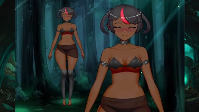 Draw live2d vtuber avatar, 2d vtuber model, live2d rigging, live2d model