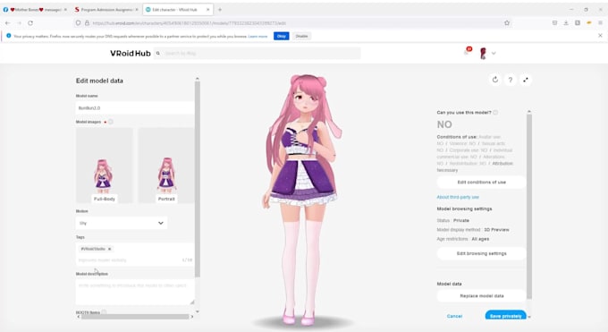 Create 3d vtuber model for streaming using vroid by Chibimate9 | Fiverr
