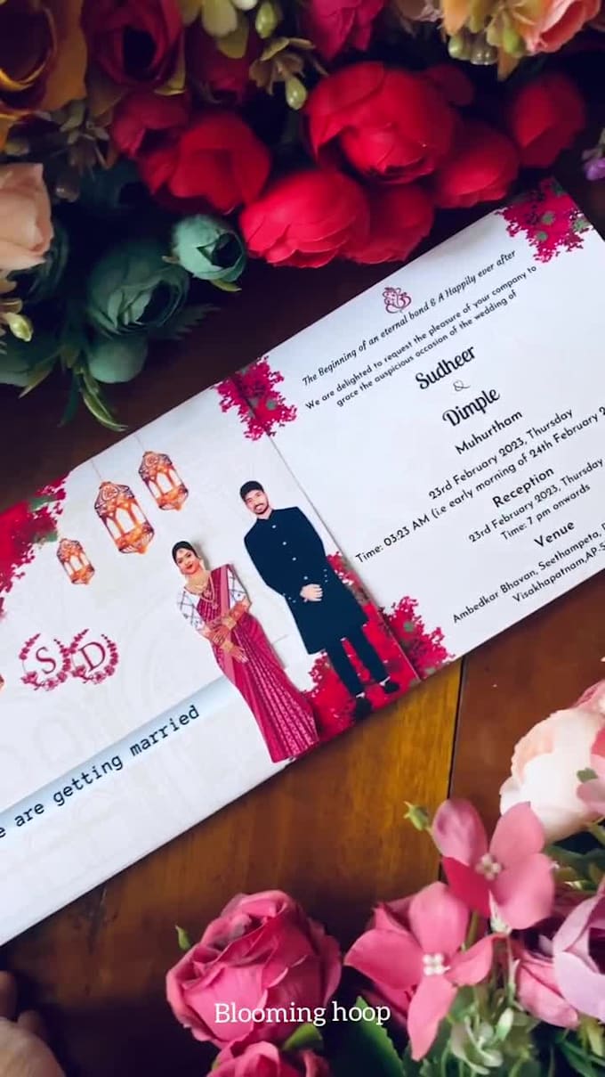 Do sliding wedding cards by Jaininvitation | Fiverr