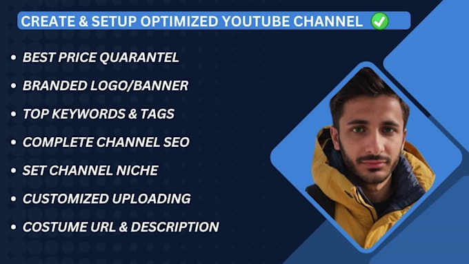 Create your youtube channel with fully optimize logo, banner, art, and seo by Faith_moh | Fiverr