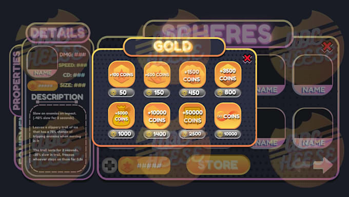 Design your game gui by Gretabunny | Fiverr