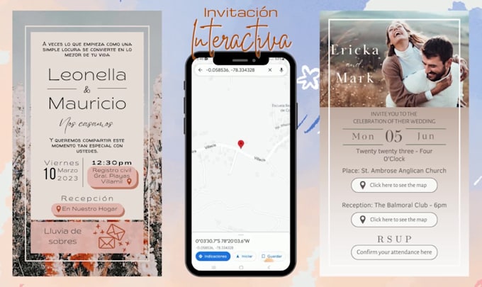 Interactive wedding invitation card by Leonellavsqz | Fiverr