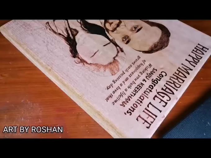 Draw a realistic wood burn sketch, pencil drawing, portraits, wood ...