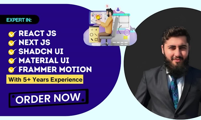 Be Your Front End Web Developer Using React Js And Next Js Shadcn Ui By Kifayatkhan Fiverr