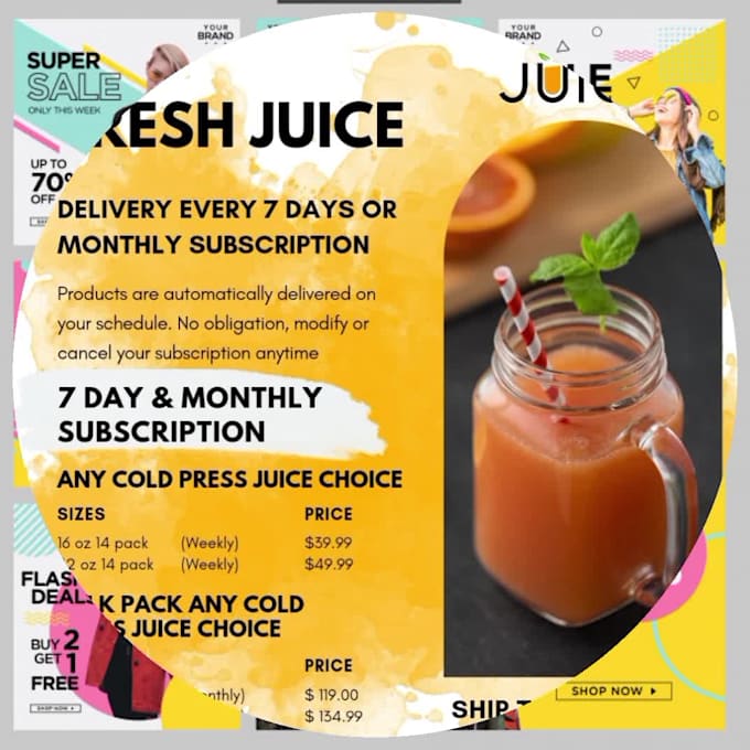 Juice menu social media post design that engages your audience by ...
