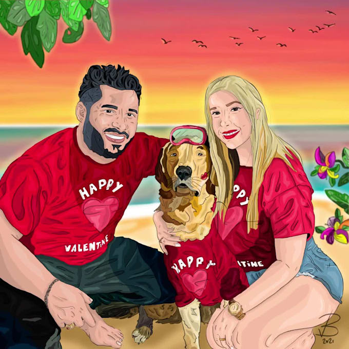 Recreate your photo with my cartoon art style by Bozeto | Fiverr