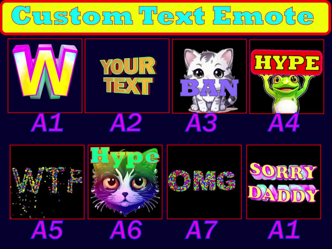 Custom animated text emote by Motilalsardar | Fiverr