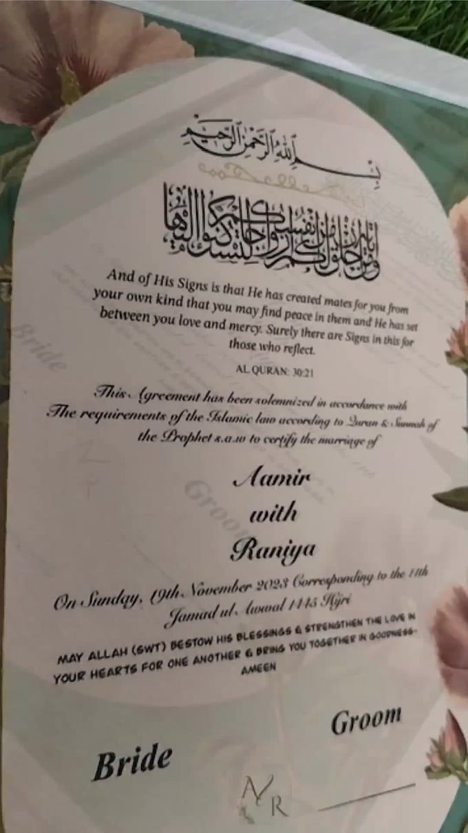 Make marriage certificate this is our own design by Nikahnamabyfs | Fiverr