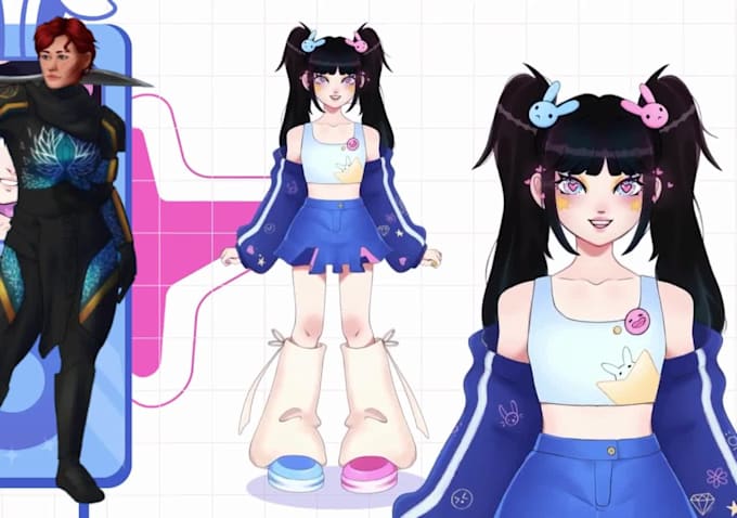 Modelo vtuber 2d, modelo vtuber 2d, vtuber 2d, modelo vtuber, modelo ...