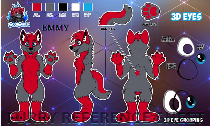 Draw furry reference sheet, fursona, refsheet, oc, dnd art, furry nsfw, refsheet by Ayomikun ...