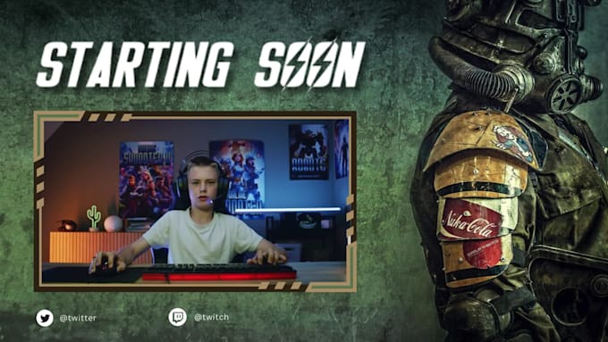 Make custom theme twitch animated overlay, starting soon, brb screen by ...