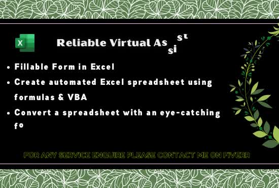 Create fillable form and automated spreadsheet in excel by ...