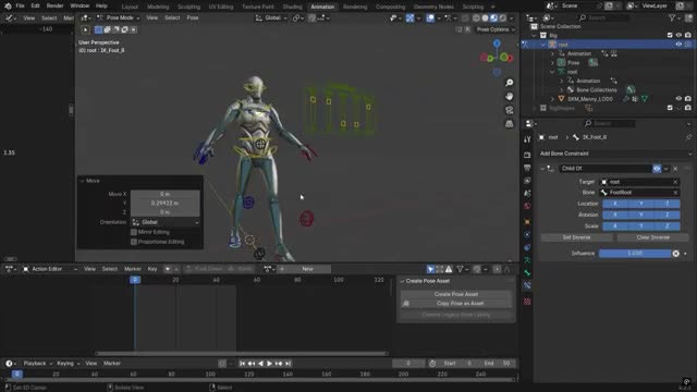 Input skeleton model into any software, ik fk, iclone, facial bone, 3d ...