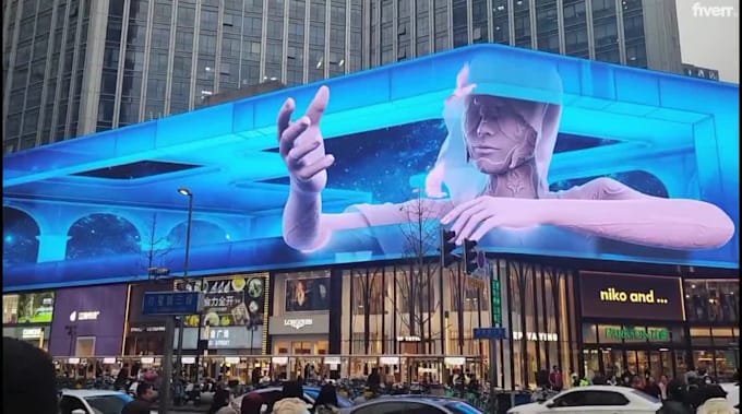 3d anamorphic animation, billboard animation ,3d led billboard ,3d led ...