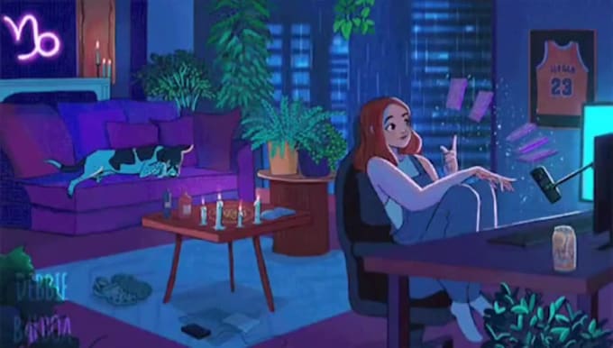 Do lofi animation, lofi loop animation, animated gif, lofi art, 2d ...