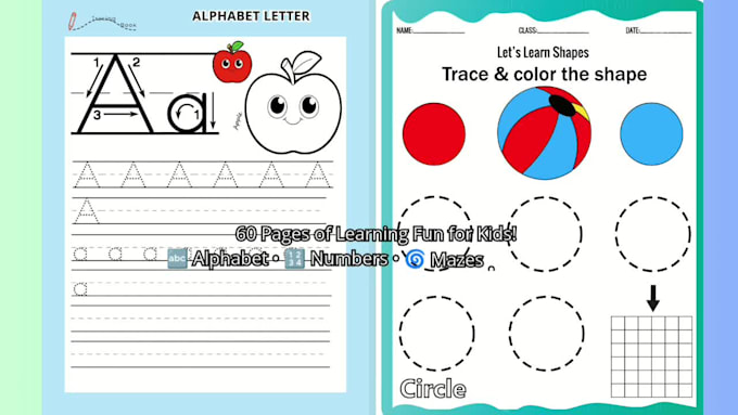 Design a cute alphabet and number activity book for kids by Selbiah92 ...