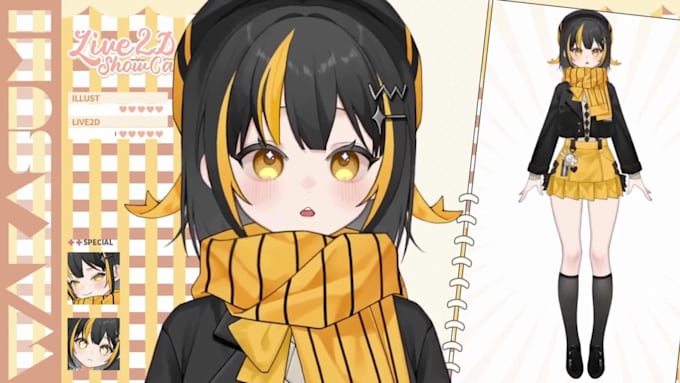 Create vtuber model, live2d rigging, vtuber design, anime style by ...
