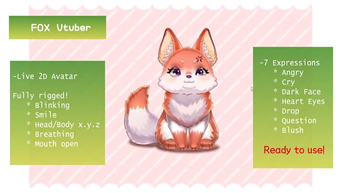 Design live2d animal vtuber model, animal vtuber rigging, live2d vtuber ...