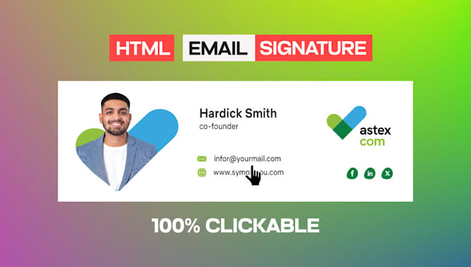 Design html clickable email signature with animation email signature by Stationery61 | Fiverr