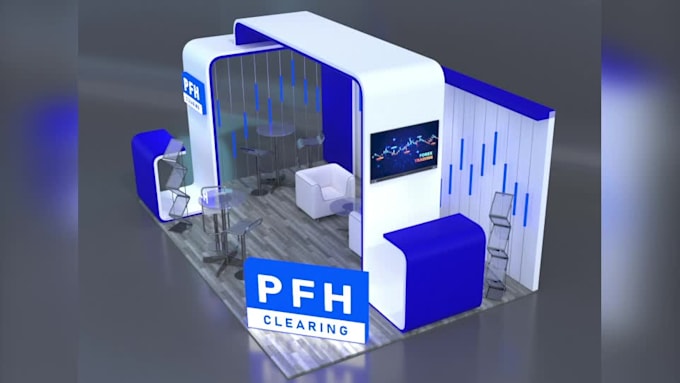 Design 3d trade booth, stall, kiosk, event, mockups, trade gates, shop ...