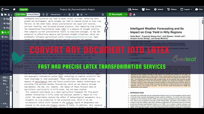 Professionally convert any document to latex pdf in overleaf by ...