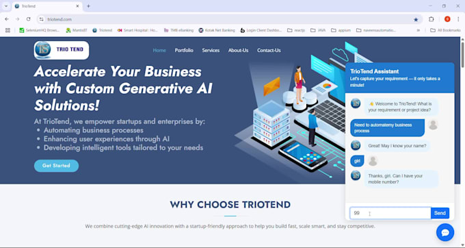 Build a custom ai chatbot by Giriprasath319 | Fiverr