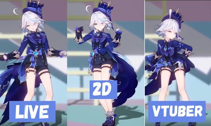Design custom 2d vtuber model live2d rigging pngtuber in anime style
