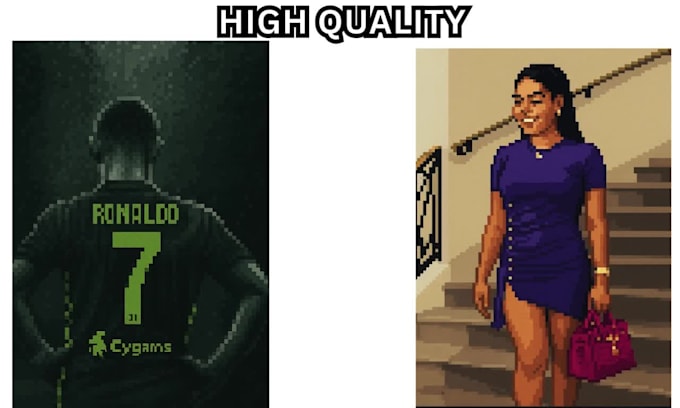 Create stunning custom pixel art portraits for you