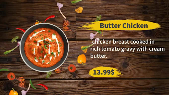 Design animated food menu for your restaurant by Lookalivegfx | Fiverr