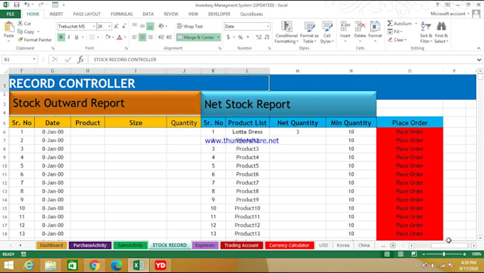 Create inventory management excel software by Dataentry1718 | Fiverr
