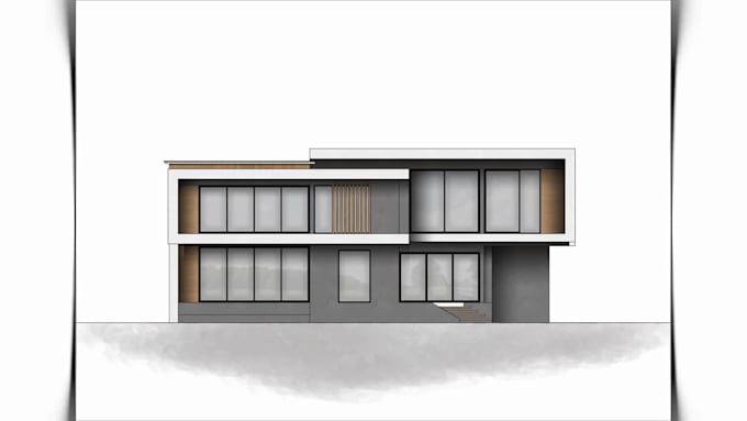 Render and illustrate architectural elevation in photoshop by Najib ...