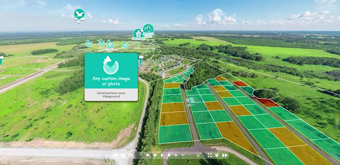 Do virtual tour interactive land map with detailed description by ...