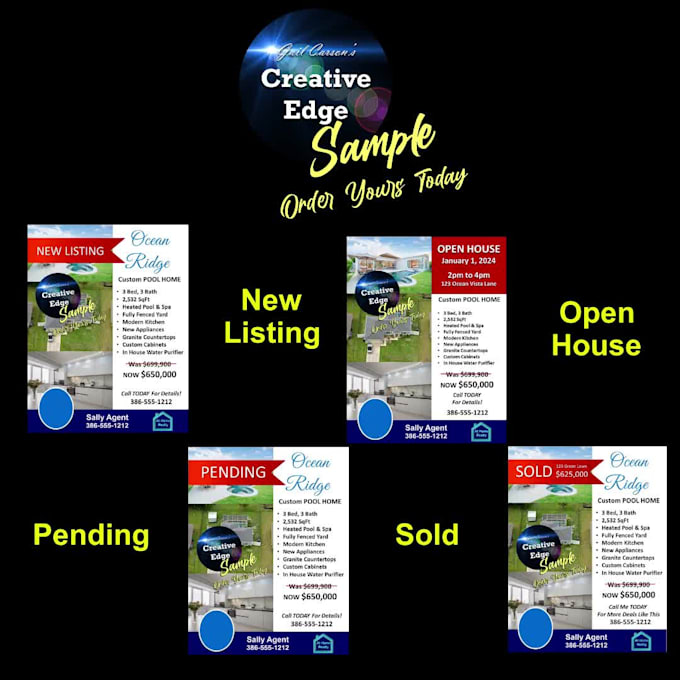 4 poster real estate promotional package by Pcgailc | Fiverr