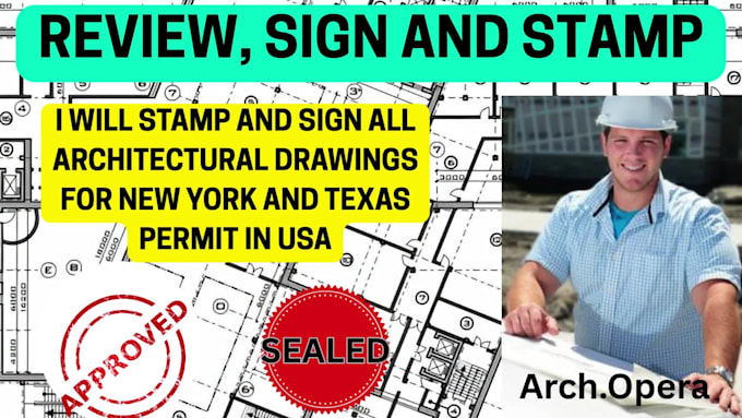 Review and stamp architectural drawings for us city permits, mep, adu ...