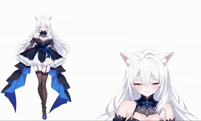 Do vtuber commission live2d vtuber model vrc vroid vrm 3d vtuber live ...