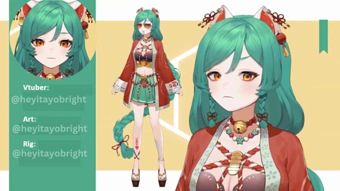Design professional 2d vtuber model, vtuber model, chibi, anime for ...