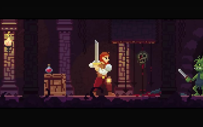 Draw 2d sprite sheet , pixel character, pixel art animation pixel ...