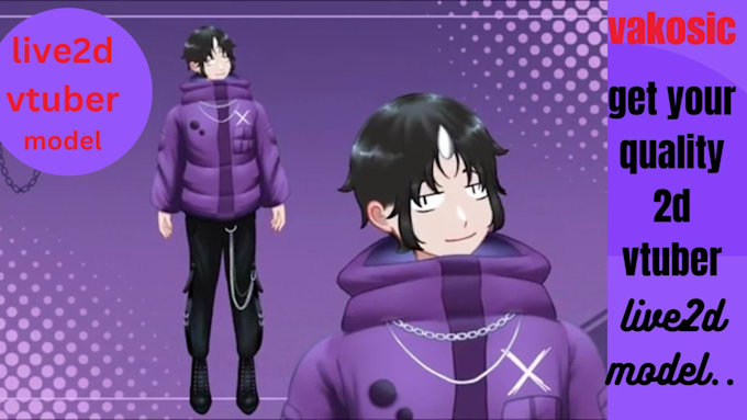 Draw 2d vtuber model, 2d vtuber, 2d vtuber rigging and 2d vtuber model ...